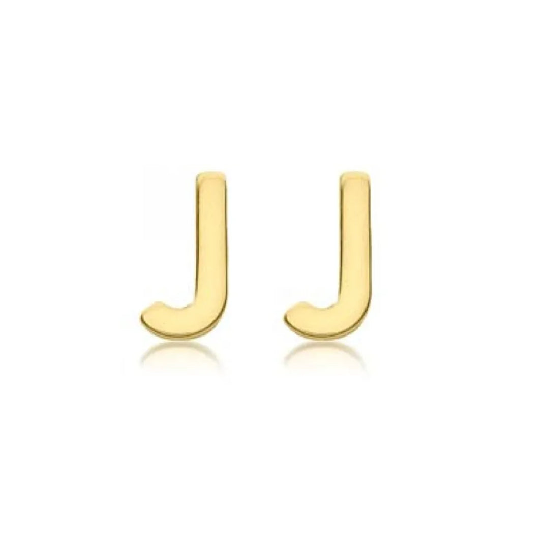 9k Yellow Gold Mini Initial 'J' Stud Earrings | Sense,Wonder – Sense ...