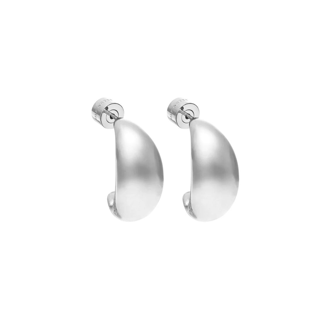 Silk & Steel Silk & Steel Dynamic Medium Hoop Earrings Silver | Sense ...