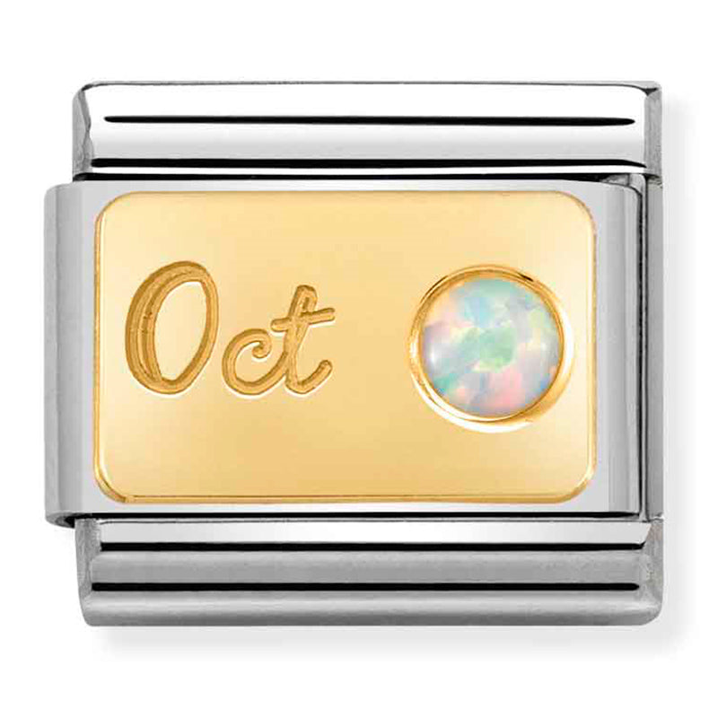 Nomination Nomination October White Opal 18K Gold Composable Link ...